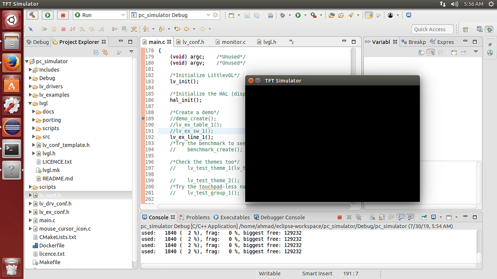 How to solve black tft in simulator? - How-to - LVGL Forum
