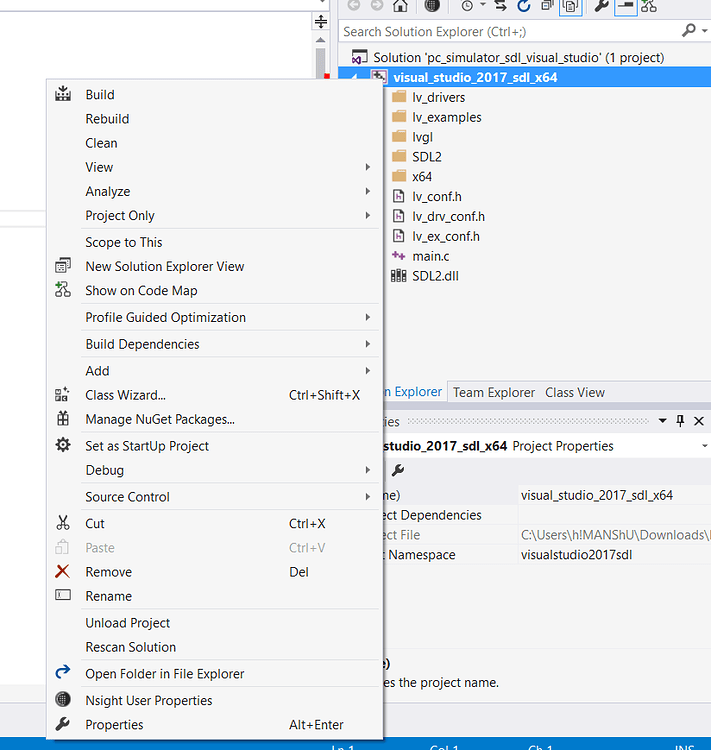 Visual studio simulator - Get started - LVGL Forum