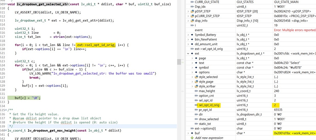 Item in the dropdown list is not selected - How-to - LVGL Forum
