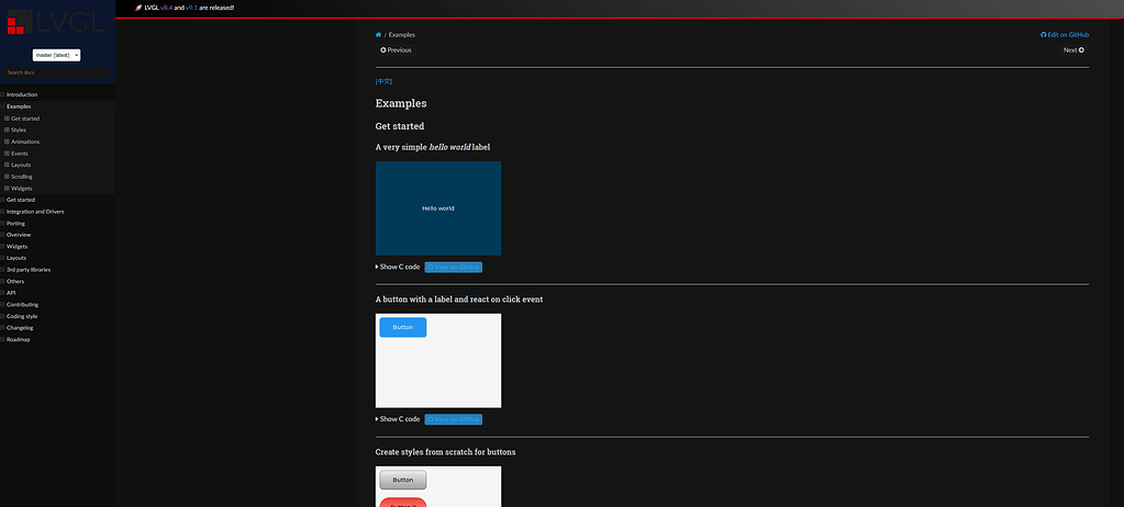 Documentation dark mode odd colors - Feature request - LVGL Forum