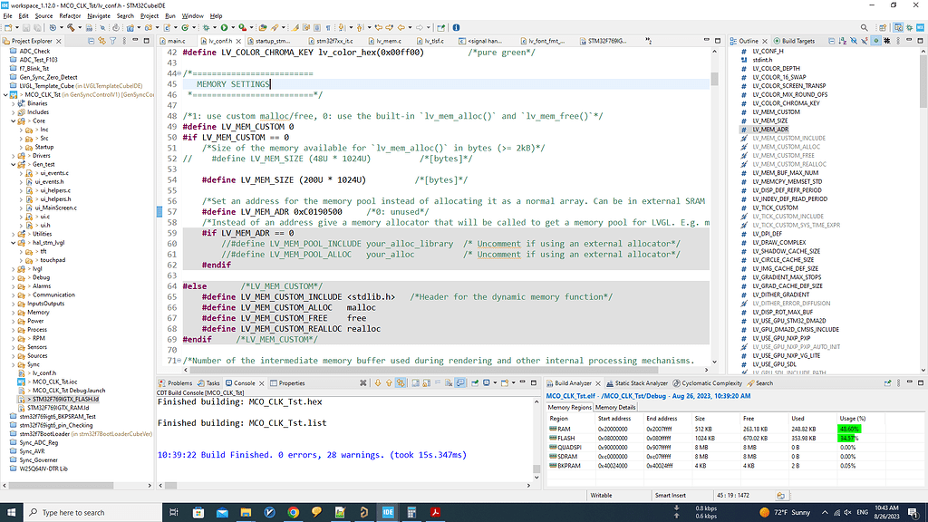 Getting hardfault when using Ext. RAM for LV_MEM_ADR - How-to - LVGL Forum