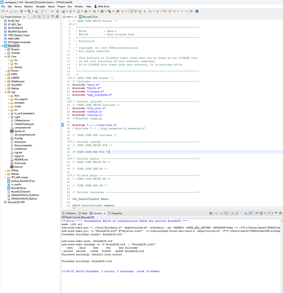 Trying to port LVGL on STM32H743 to use Round RGB666 LCD 480x480 pixel - Get started - LVGL Forum