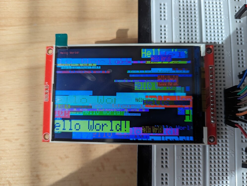 4" TFT display using a ST7796s driver produces a white stripe which offsets actual screen - Get ...