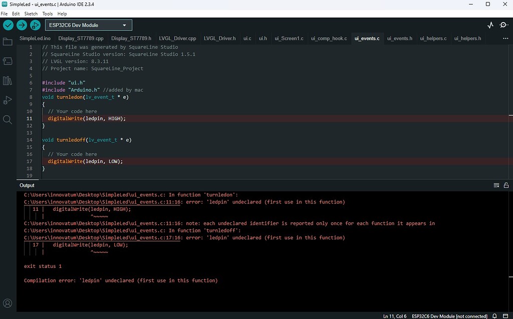 Arduino LV event call function not working in ui_events.c ("place your code here") - How-to ...