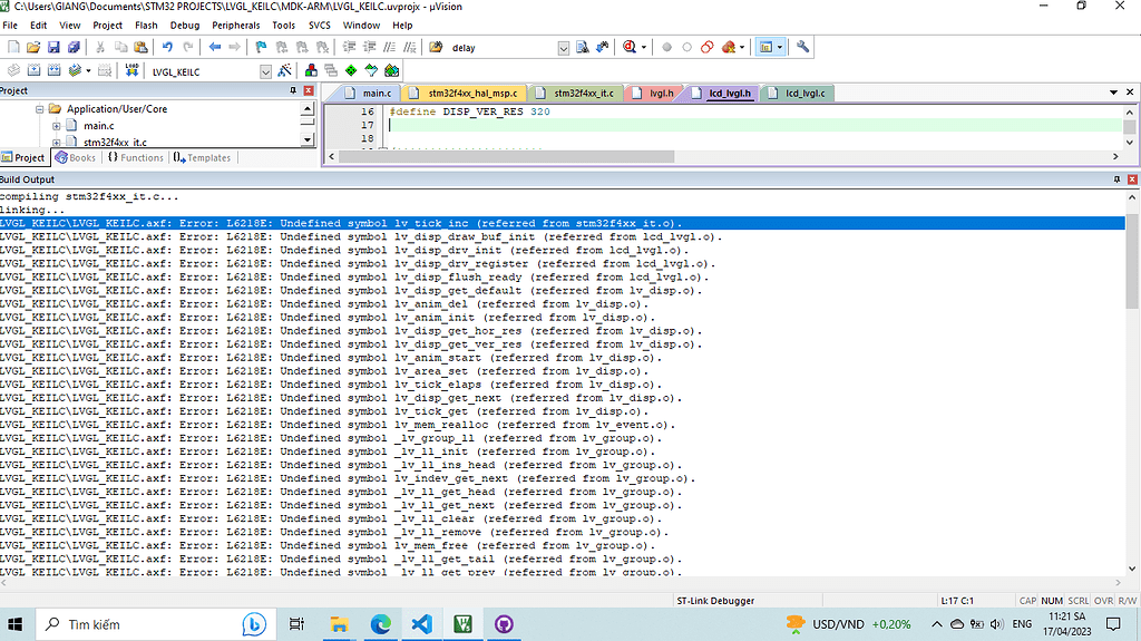 I NEED HELP :,( i has many error with lvgl and keil c - Get started - LVGL Forum