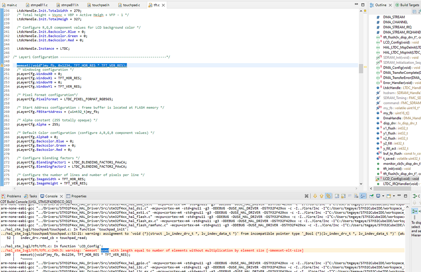 Issue with touchpad of Stm32f429 Discovery board - How-to - LVGL Forum