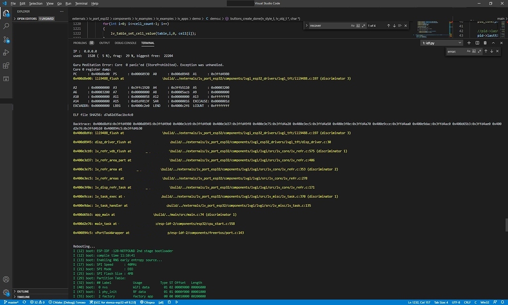 Device reboot due to errors ili9488 - Bug (archived) - LVGL Forum