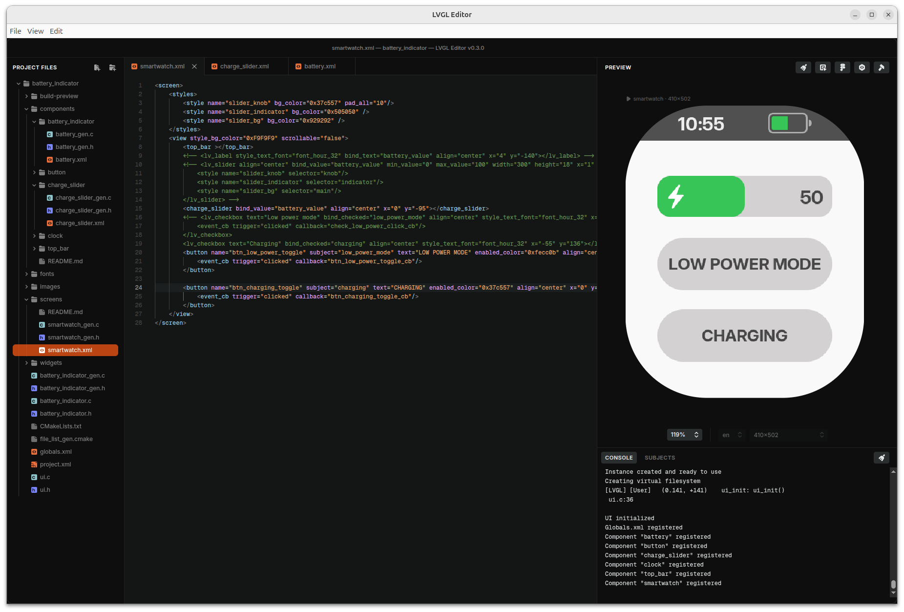 LVGL Battery Indicator made with LVGL's Editor - My projects - LVGL Forum