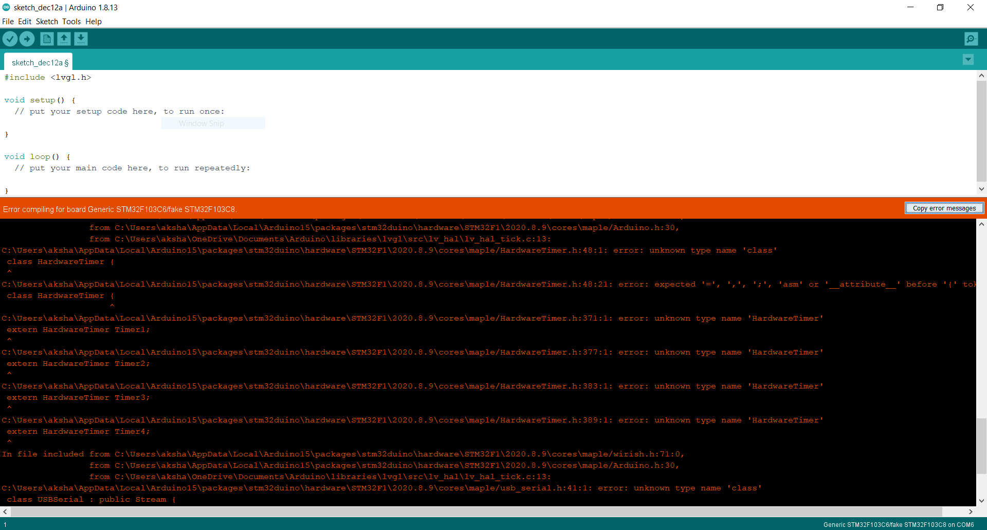 Unable To Run On Arduino IDE Get Started LVGL Forum